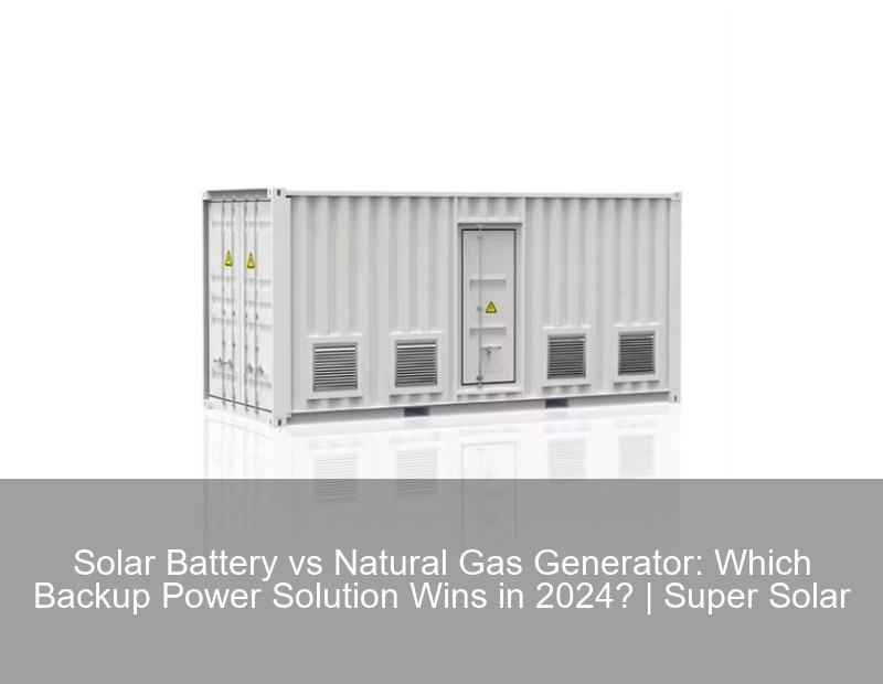 Solar Battery vs Natural Gas Generator: Which Backup Power Solution ...