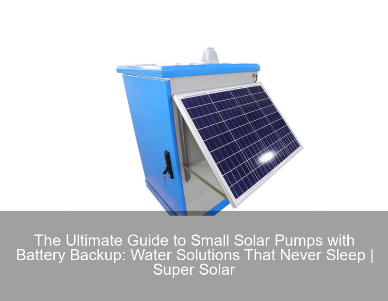 The Ultimate Guide to Small Solar Pumps with Battery Backup: Water ...